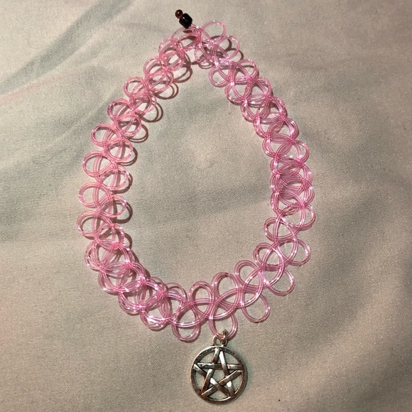 Jewelry | Baby Pink Pentagram Tattoo Choker Necklace | Poshmark